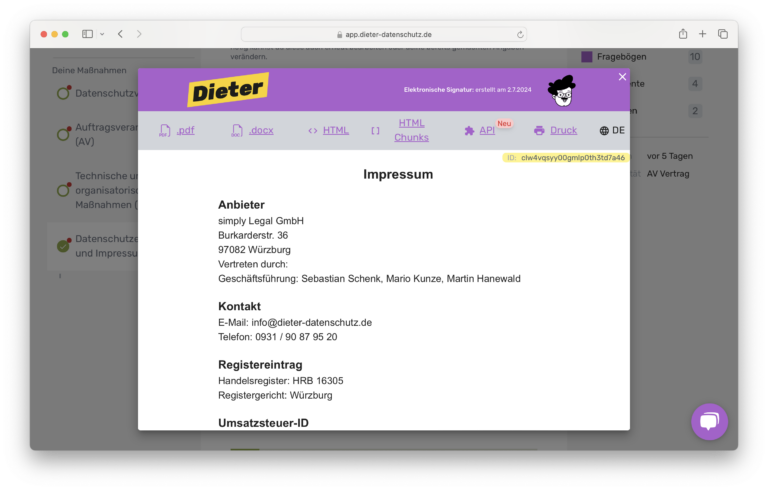 Impressum - schnell, einfach und rechtssicher